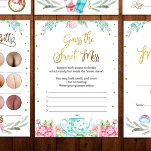 BABY SHOWER Printable Games Bundle Alice in Wonderland, Virtual Baby ...