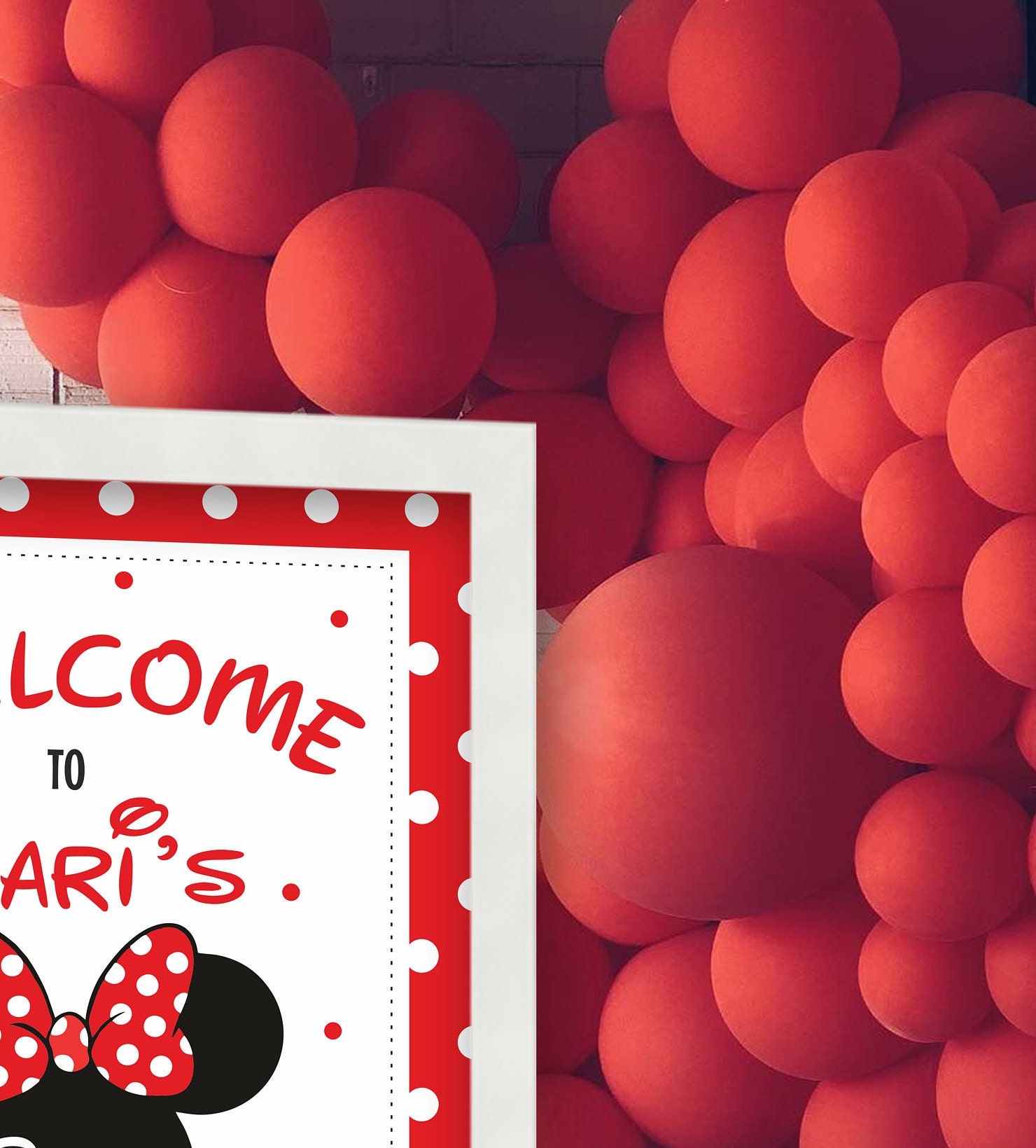 MINNIE MOUSE Custom Welcome Sign Birthday Party 1st 2nd - Etsy