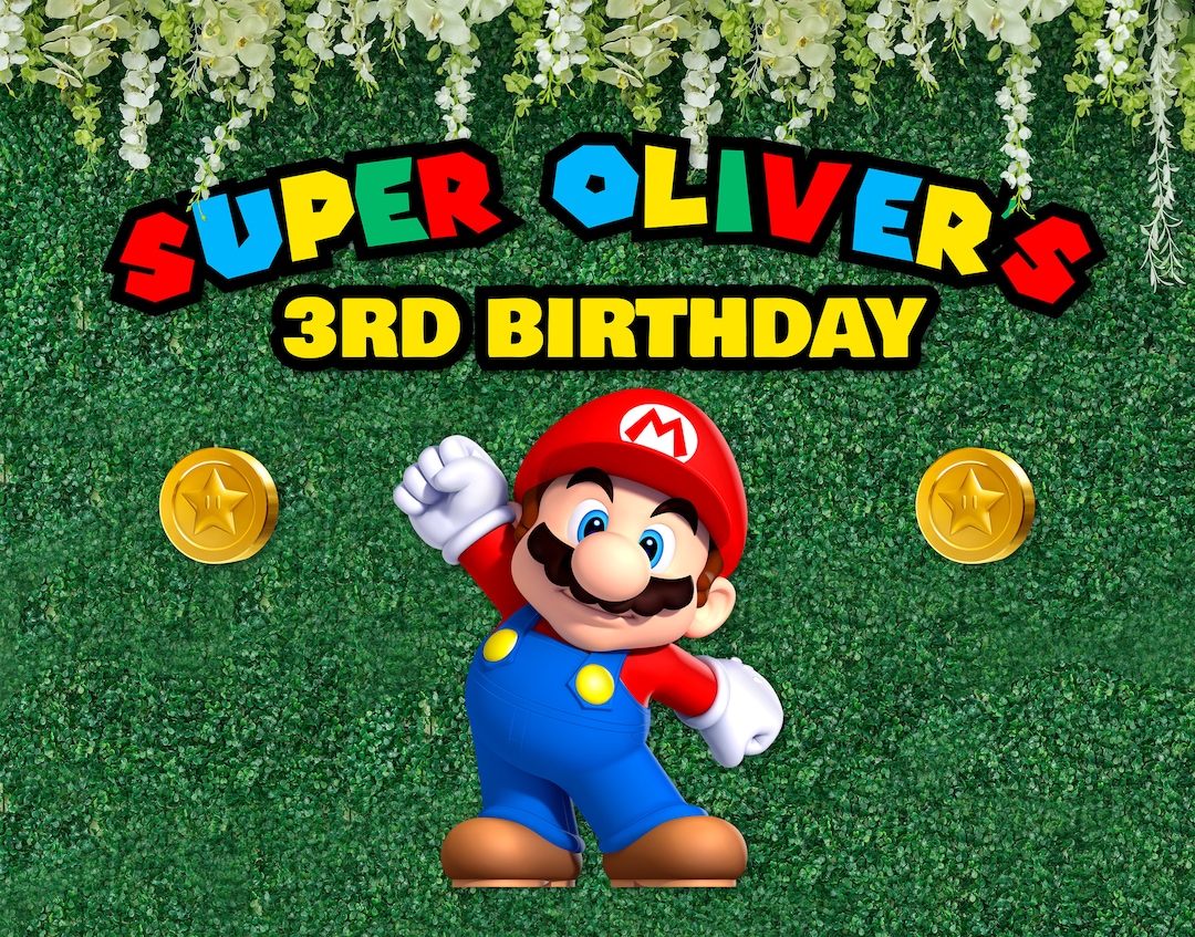 SUPER MARIO Wall Sign Backdrop Custom, Super Mario Luigi Wall Backdrop ...