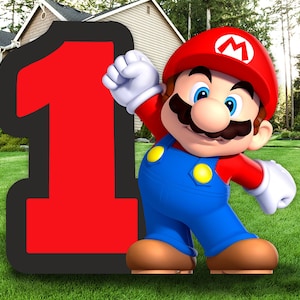 Super Mario | Custom Number Birthday Backdrop | Printable Photo Prop ...