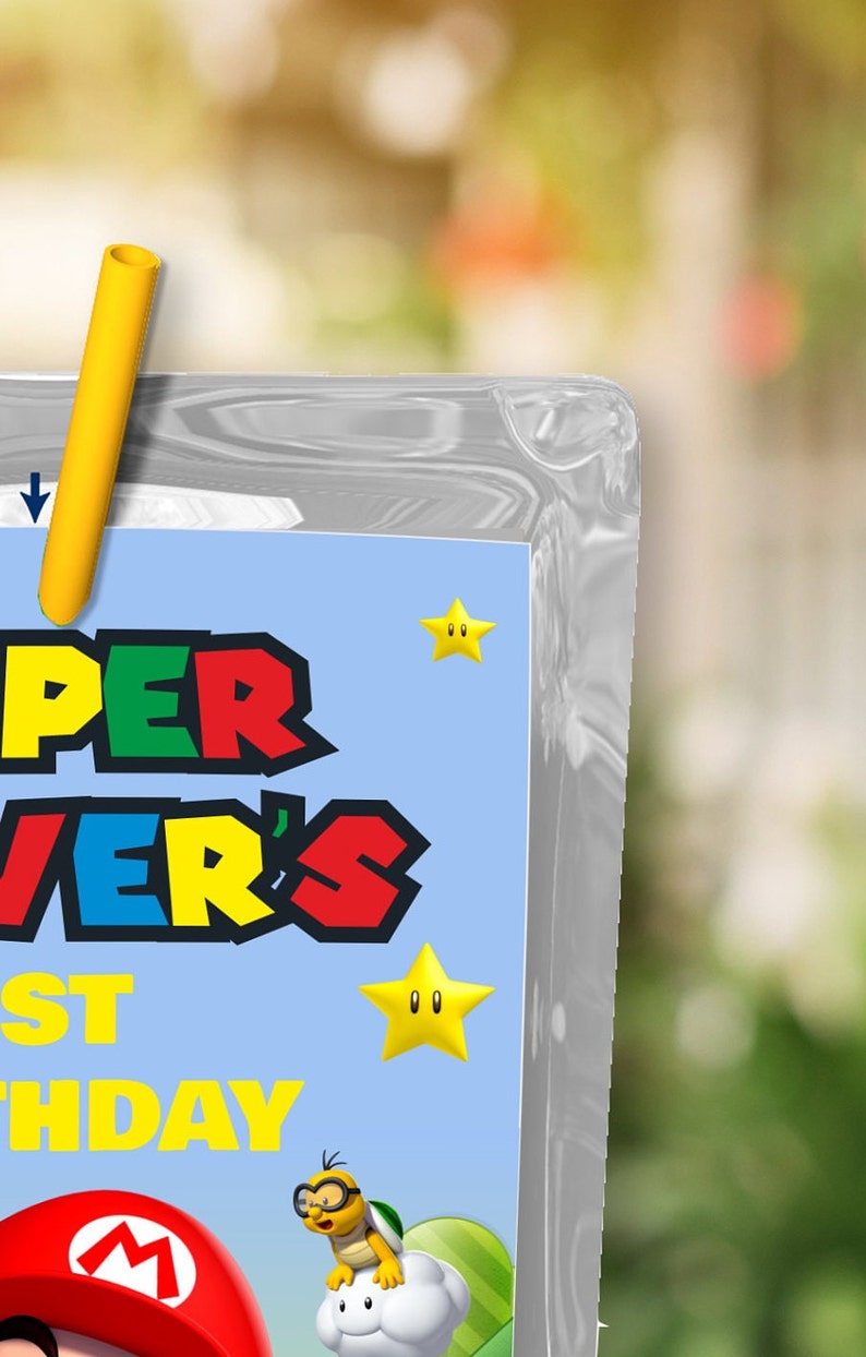 Super Mario Capri Sun Labels | Personalized Birthday Party Wrappers ...