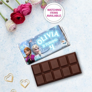 FROZEN CHOCOLATE WRAPPER Label Candy Bar, Frozen Birthday Party Elsa ...