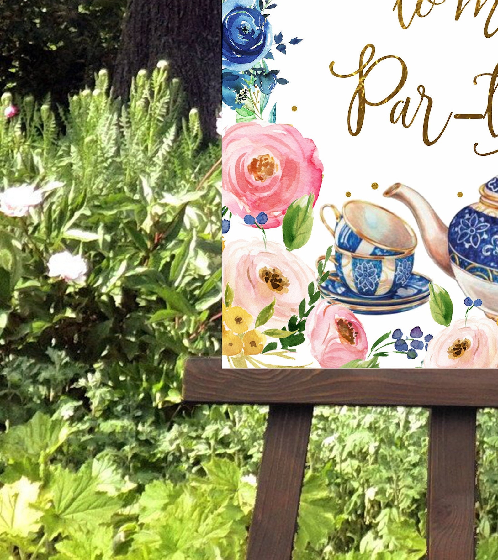 TEA Party Birthday Welcome Sign Poster Tea Party Wall Sign - Etsy