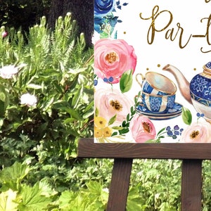 TEA Party Birthday Welcome Sign, Poster Tea Party Wall Sign, Tea for ...