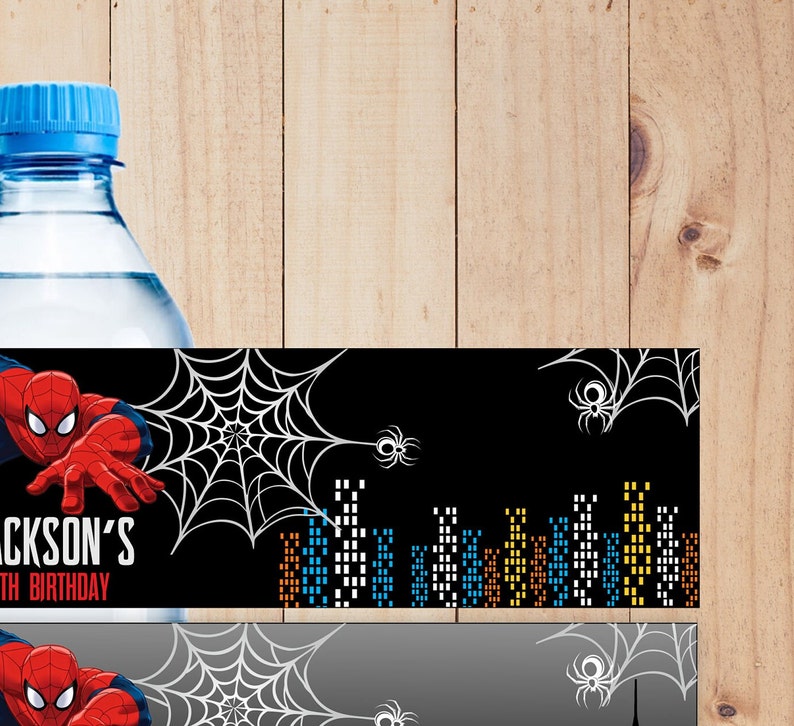SPIDERMAN Bottle Label Wrapper Favor Tag Circle Sticker - Etsy