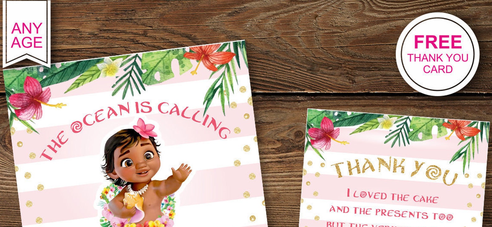 Baby Moana Birthday Invitation Baby Moana Invite Baby Moana - Etsy