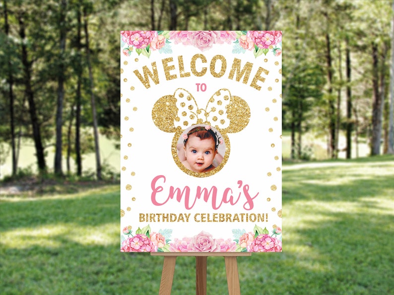 Minnie Mouse Welcome Sign Birthday Party Minnie Mouse Welcome - Etsy