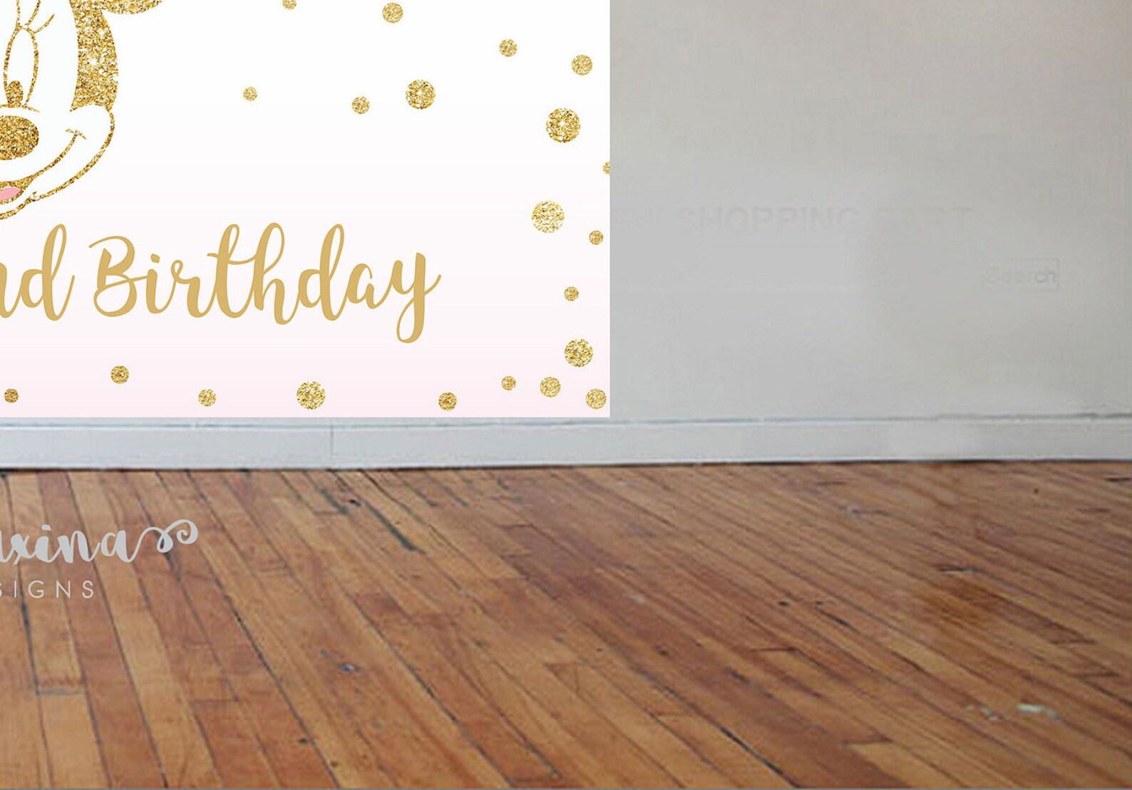 Minnie Mouse Wall Backdrop, Minnie Mouse Wall Decal, Minnie Mouse ...