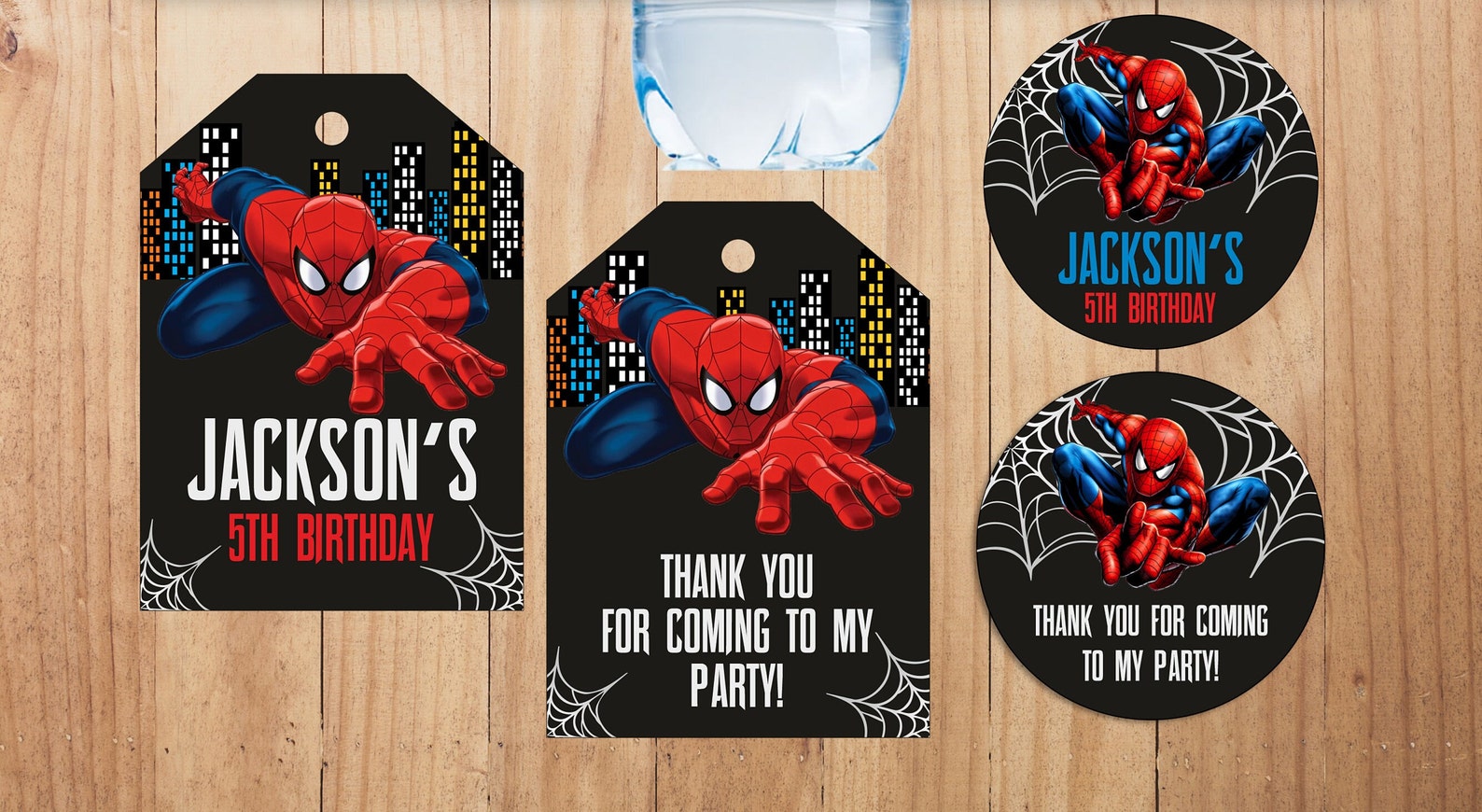 SPIDERMAN Bottle Label Wrapper Favor Tag Circle Sticker - Etsy