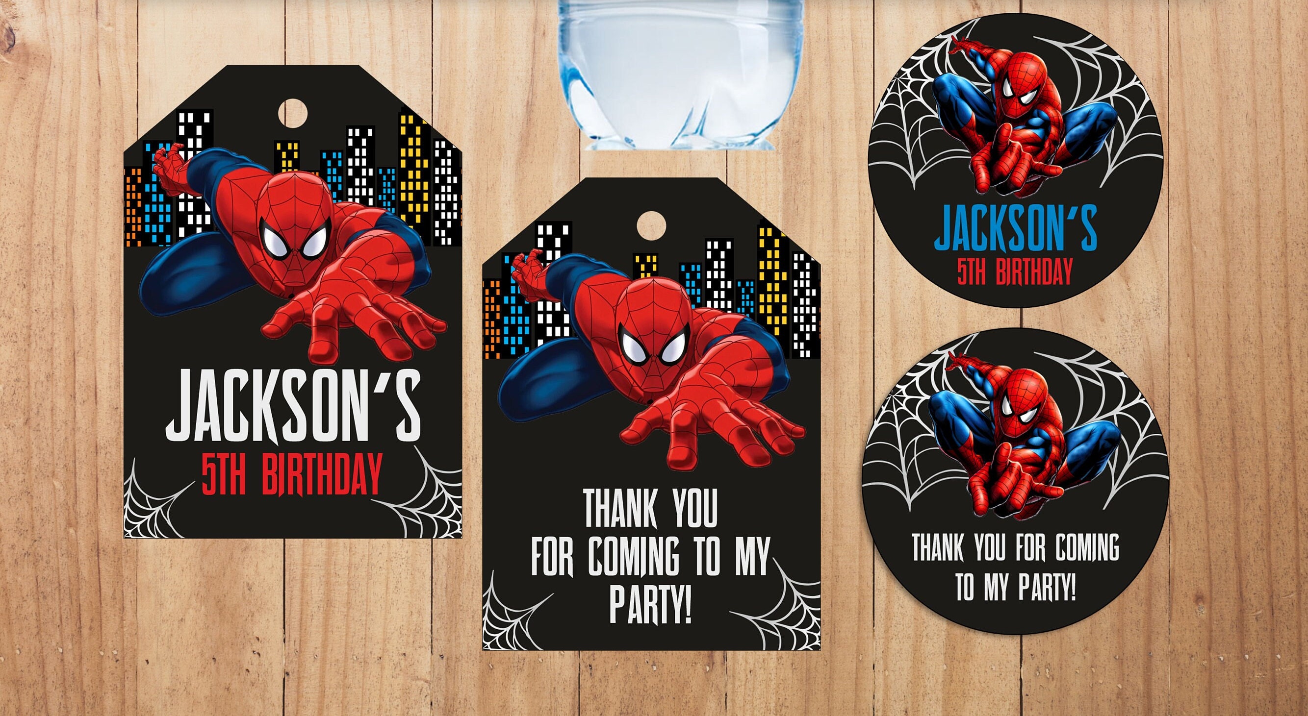 SPIDERMAN Bottle Label Wrapper Favor Tag Circle Sticker - Etsy