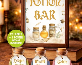 Wizard Potion Bar | Kids Birthday Party Station Decor - Etsy