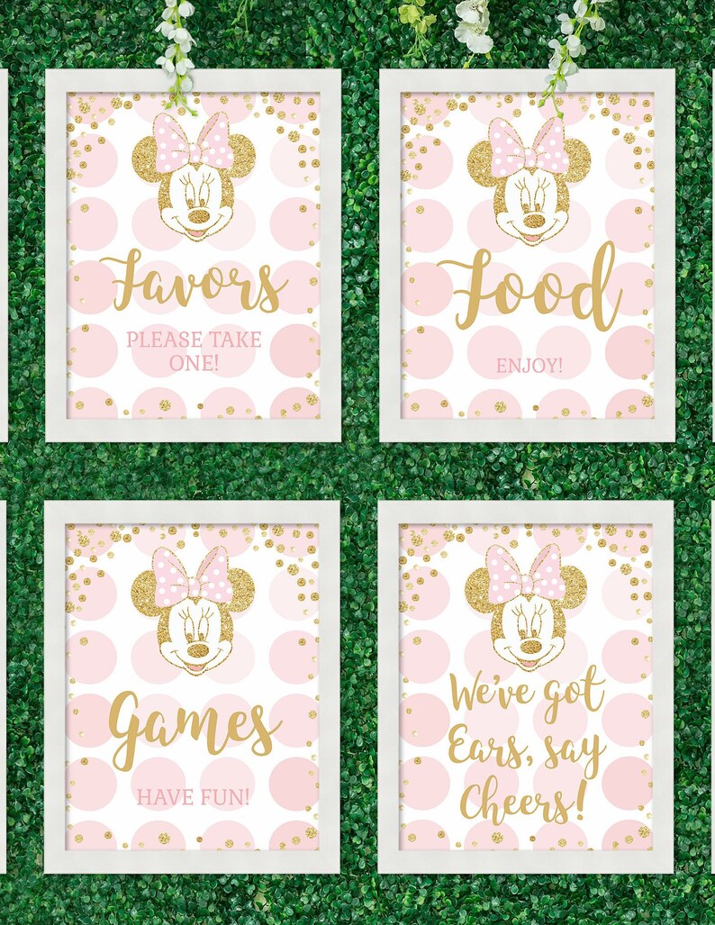 MINNIE MOUSE Signs 1st Birthday Party Minnie Mouse Table - Etsy