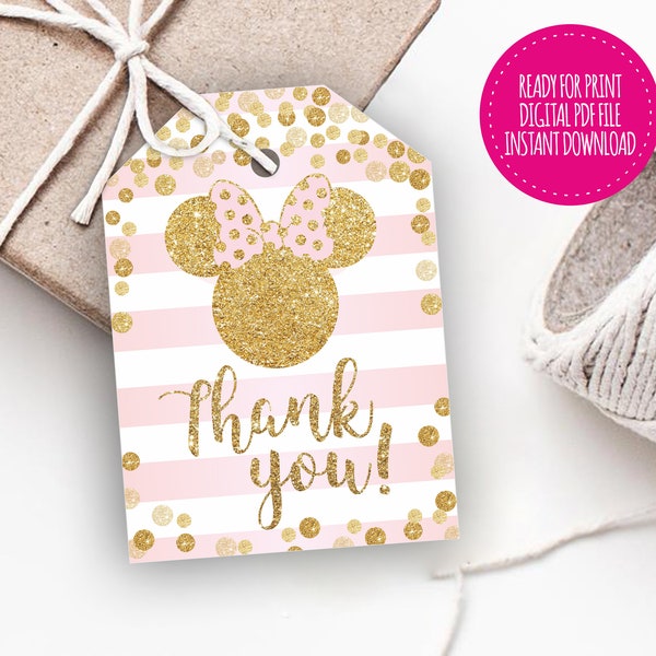 Printable Minnie Mouse Thank You Stickers - Etsy Printable Minnie Mouse Thank You Stickers - Etsy