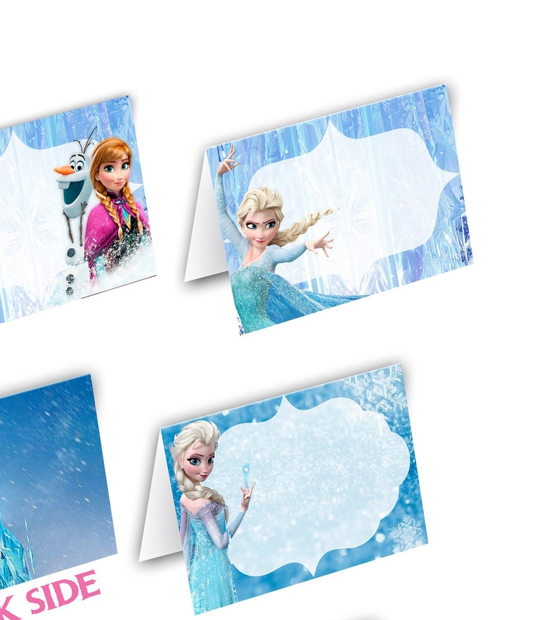 Frozen Editable Table Tents | Party Food Labels Place Cards | Frozen ...