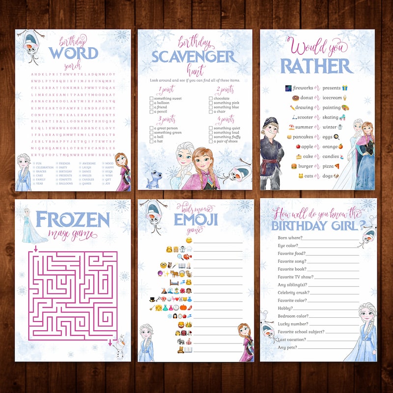 Frozen Party Games - Etsy