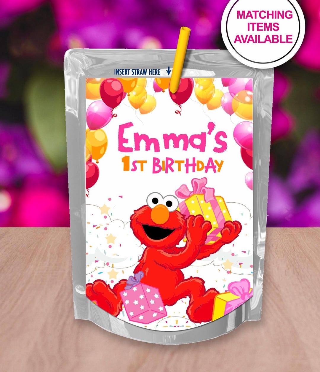 ELMO CAPRI SUN Label Juice Pouch Sticker Sesame Street 1st Birthday ...