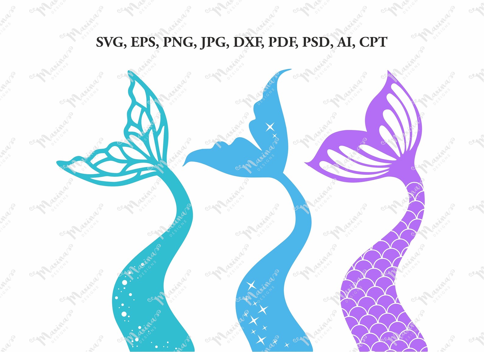 MERMAID SVG Tail Cricut Clipart Mermaid Birthday Girl Svg - Etsy