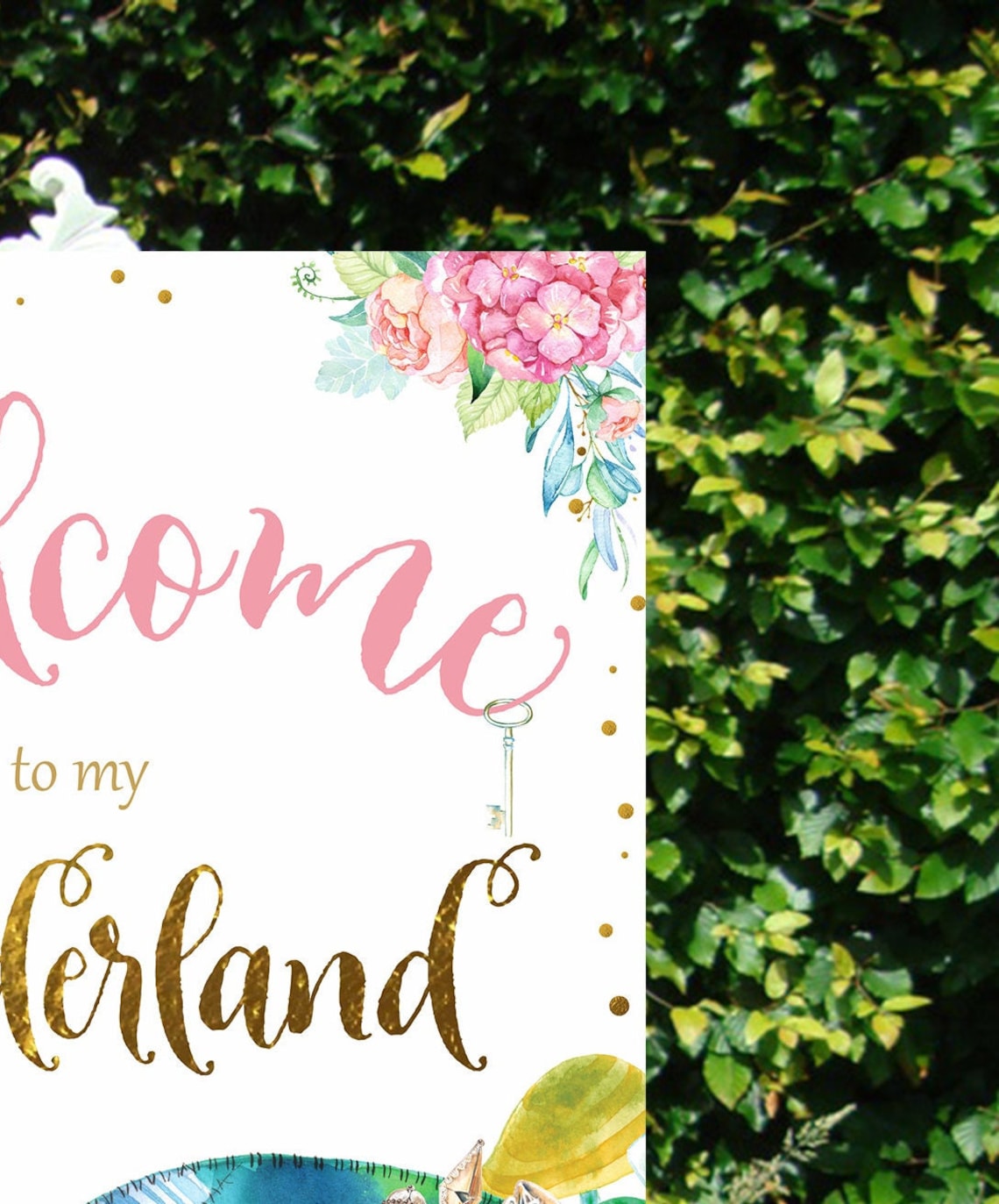 ALICE IN WONDERLAND Welcome Sign Alice in Wonderland Welcome - Etsy