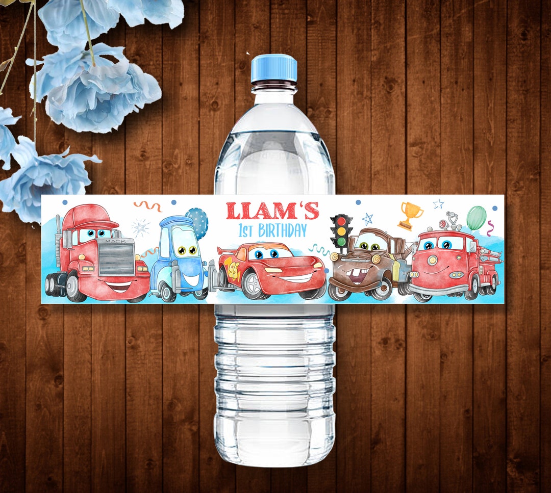 MCQUEEN THE LIGHTNING Bottle Label Wrapper, Mcqueen Custom Printable ...