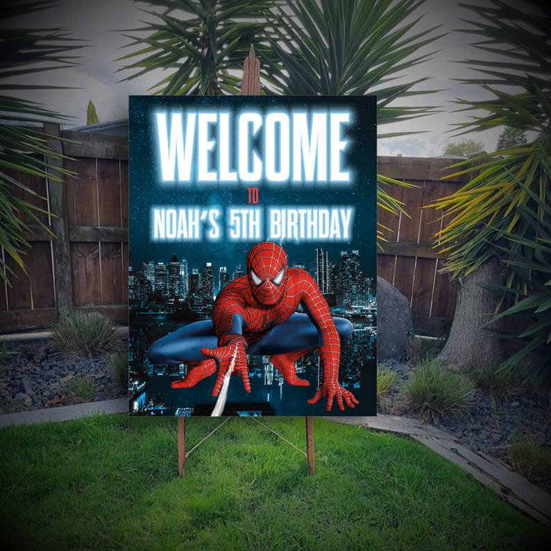 Custom Spiderman Welcome Sign | Superhero Party Poster (digital File ...