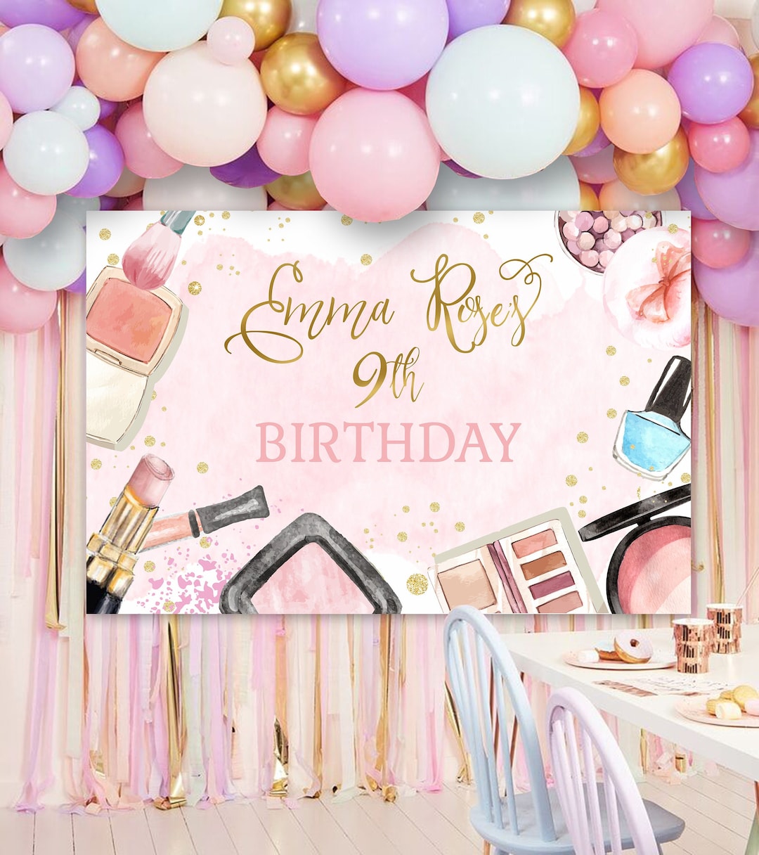 SPA Backdrop Birthday Wall, Pamper Party Glam Backdrop, Spa Wall Vinyl ...