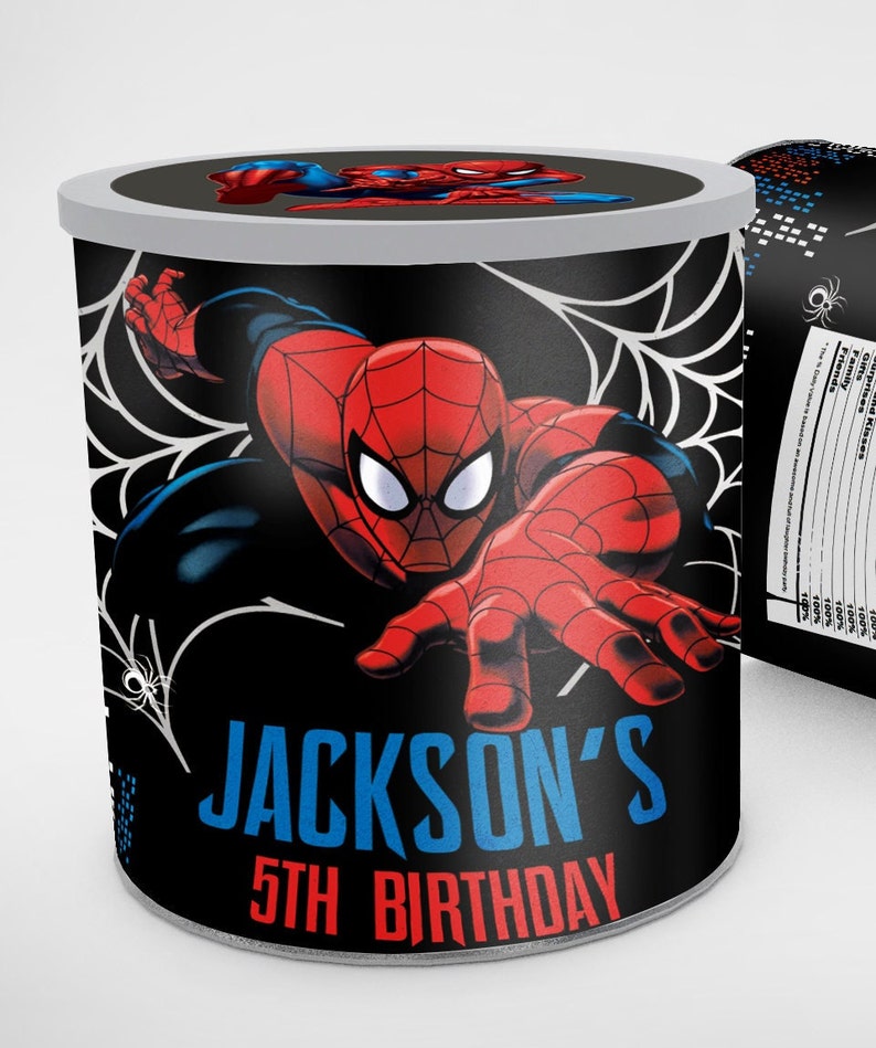 Spiderman Pringles Wrapper | Custom Superhero Birthday Party Favor ...