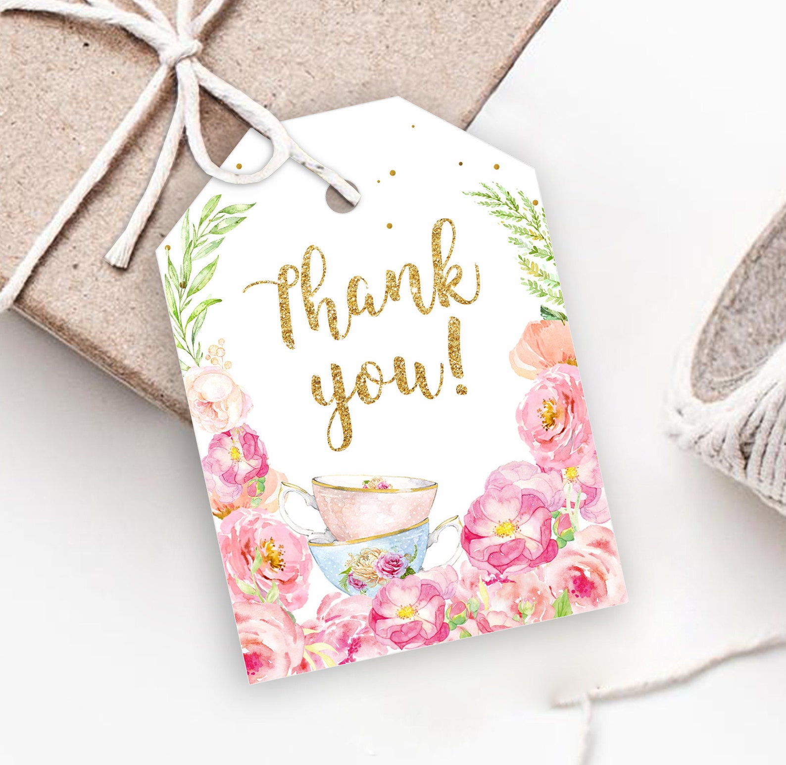 TEA FAVOR TAG Birthday Party Tea for Two Thank You Tags - Etsy