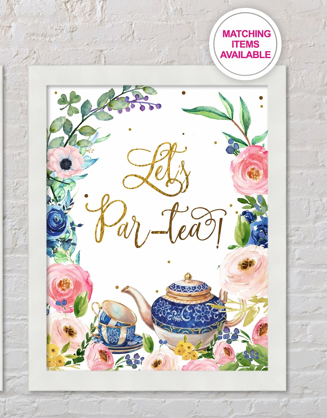 Let's Par-tea TEA PARTY WELCOME Sign Printable Tea Party - Etsy