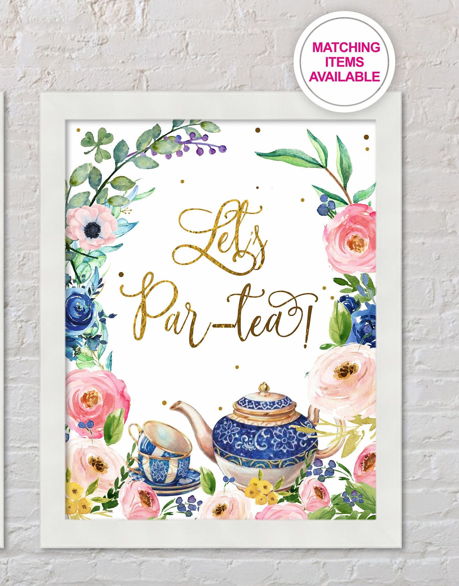 Let's Par-tea TEA PARTY WELCOME Sign Printable Tea Party - Etsy