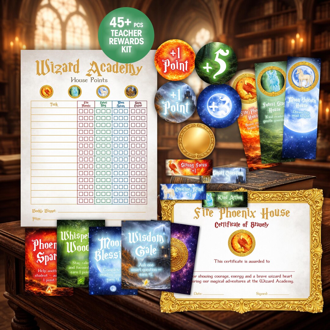 Wizard Classroom Bundle | Reading & Behavior Rewards | Teacher Tokens ...