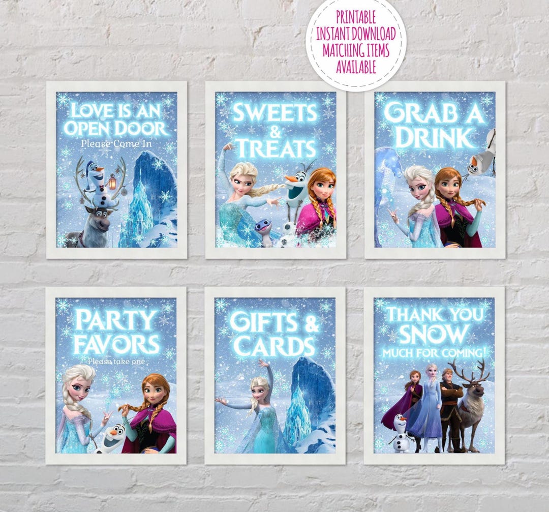 FROZEN Signs Decorations Birthday Party Wall or Table Sign Printable ...