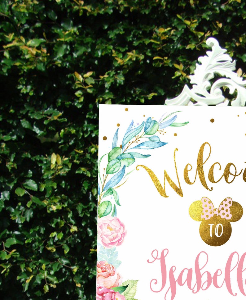 Minnie Mouse Welcome Sign Birthday Party Minnie Mouse Welcome - Etsy