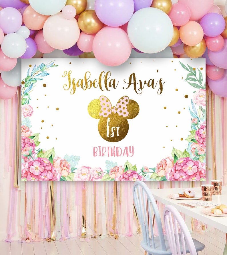 Minnie Mouse Backdrop, Minnie Mouse PDF Wall Decal, Minnie Mouse ...