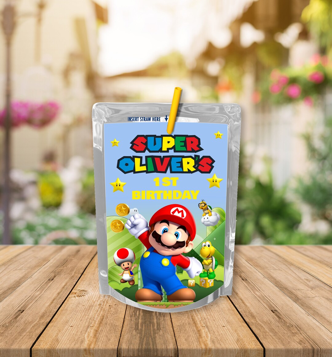 SUPER MARIO Capri Sun Label Sticker, Capri Sun Pouch Label Super Mario ...