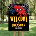 SPIDERMAN WELCOME SIGN, Spiderman Birthday Party Boy Welcome Poster ...