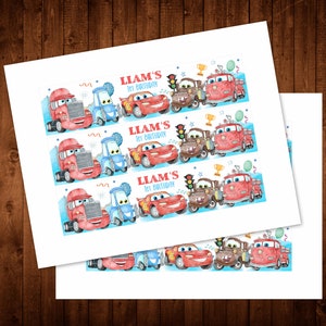 MCQUEEN THE LIGHTNING Bottle Label Wrapper, Mcqueen Custom Printable ...