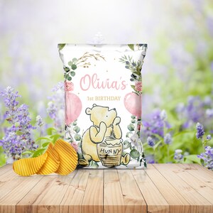 WINNIE THE POOH Potato Chip Bag Wrapper, Birthday Favors Treat Snack ...