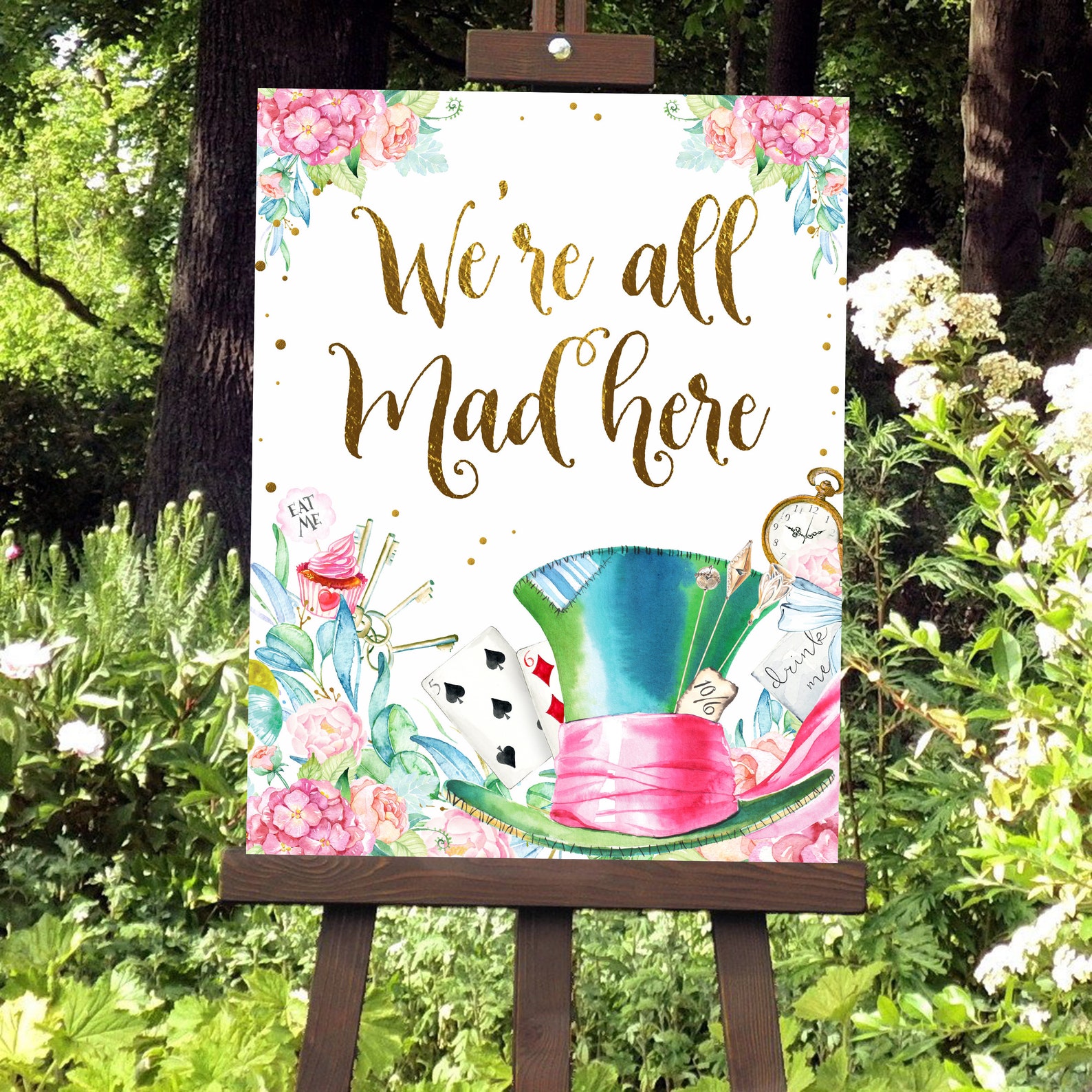 ALICE IN WONDERLAND Party Sign Alice in Onederland Sign - Etsy