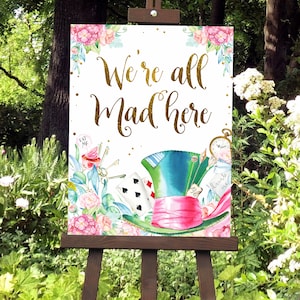 ALICE IN WONDERLAND Party Sign, Alice in Onederland Sign, Birthday ...