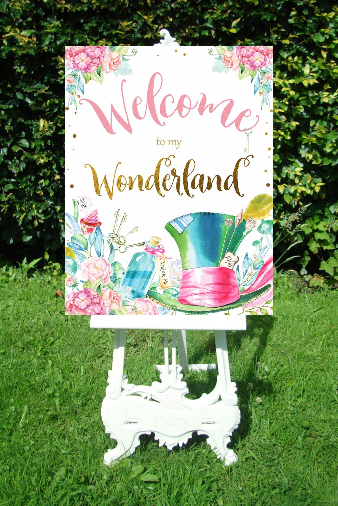 ALICE IN WONDERLAND Welcome Sign Alice in Wonderland Welcome - Etsy