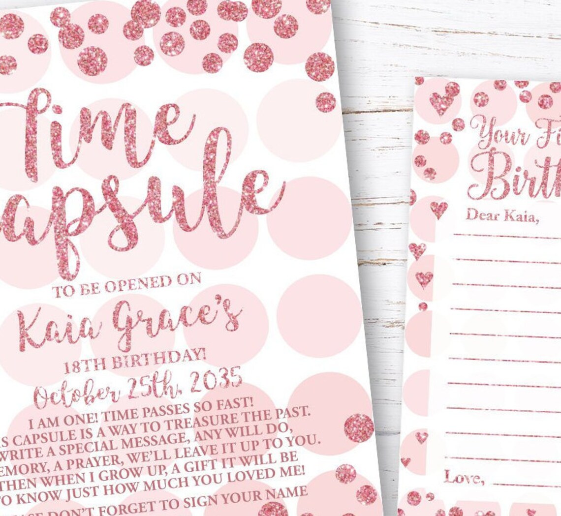 Time Capsule Sign Time Capsule Poster 1st Birthday Party - Etsy