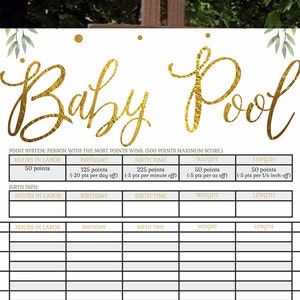 Printable WINNIE THE POOH Baby Shower Baby Pool Poster Game Birth ...