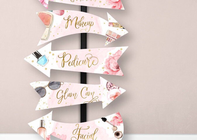 SPA Birthday Welcome Signs Arrows SPA Birthday Party Activity - Etsy