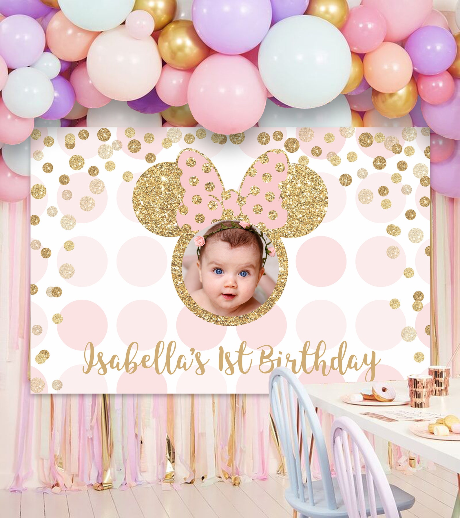 BACKDROP MINNIE MOUSE Birthday Party Wall Minnie Mouse - Etsy