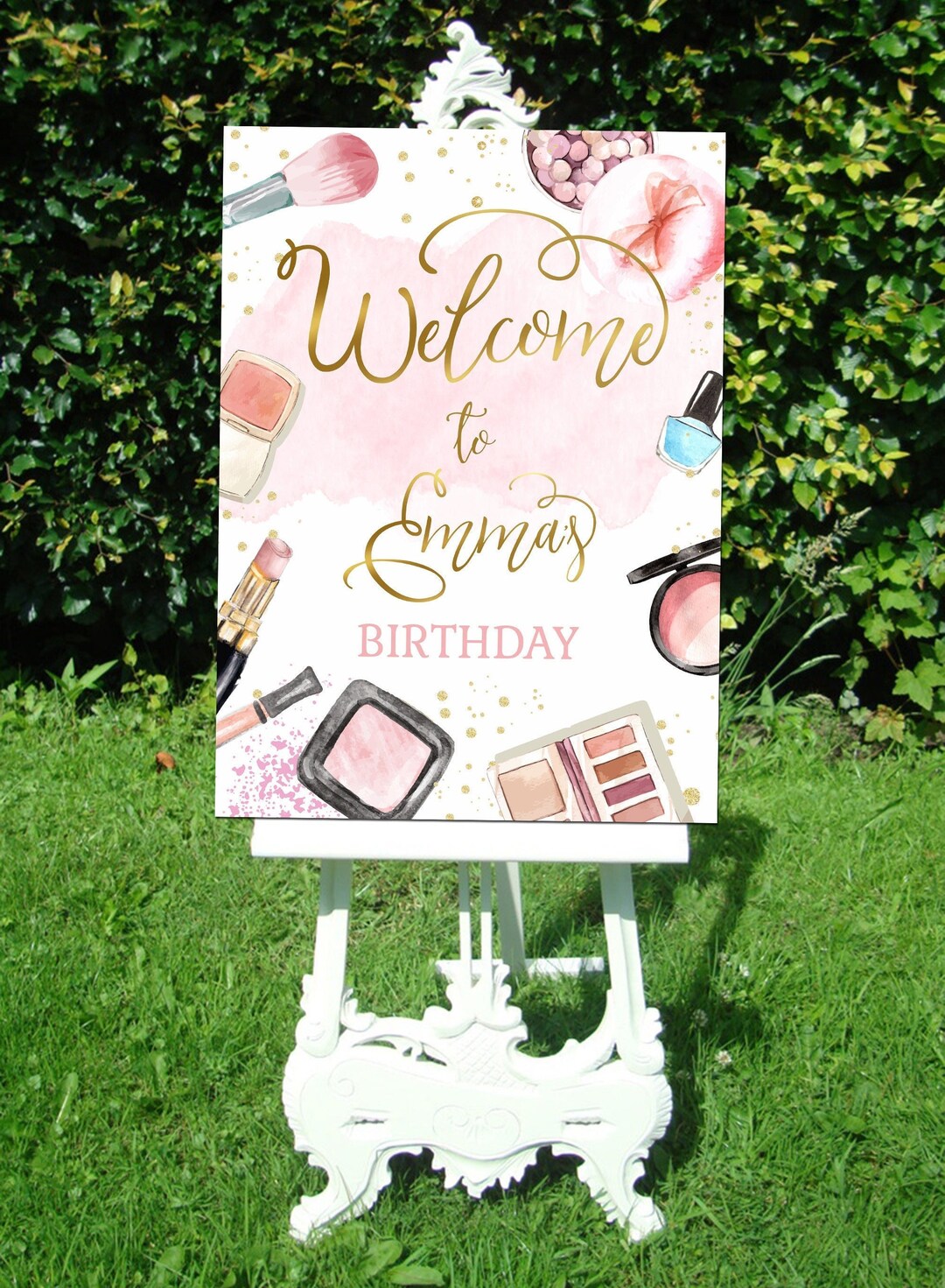 SPA Birthday Welcome Sign, Makeup Welcome Sign, Pamper Party Poster ...