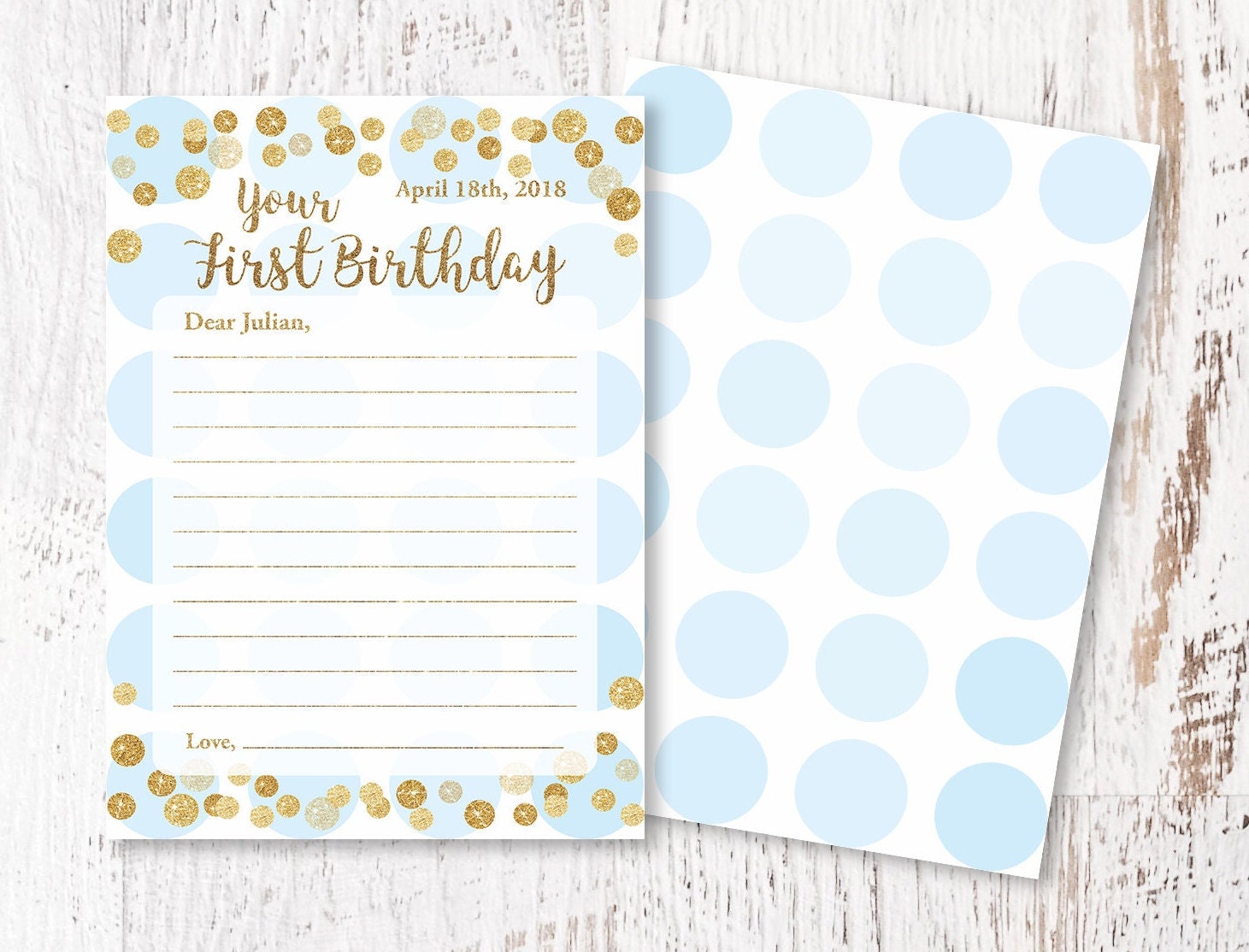 Time Capsule Kit First Birthday Boy Sign and Note Card 1st - Etsy