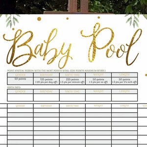 Printable WINNIE THE POOH Baby Shower Baby Pool Poster Game Birth ...