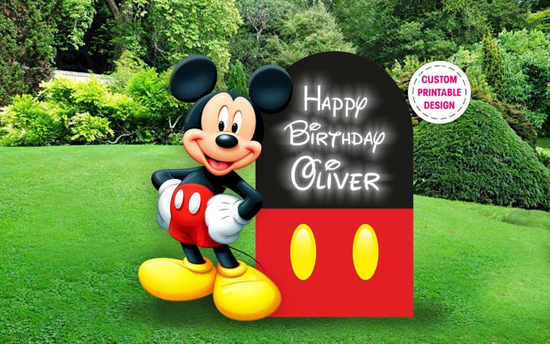 Mickey Mouse Birthday Arch | Disney Backdrop Printable | Custom Party ...