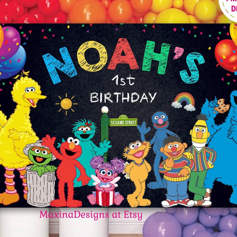 Sesame Street Backdrop - Etsy
