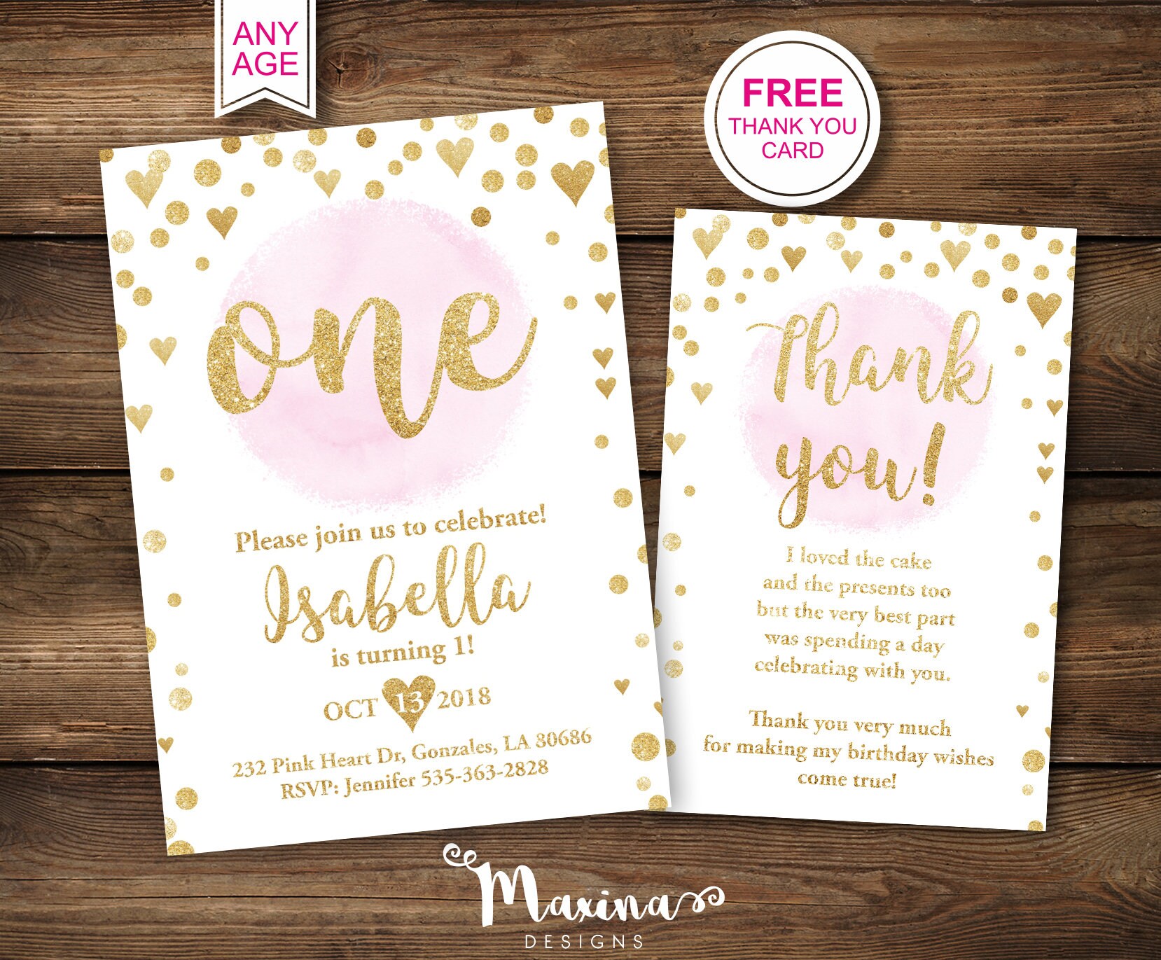 1st Birthday Invitation girl First Birthday girl Invite | Etsy